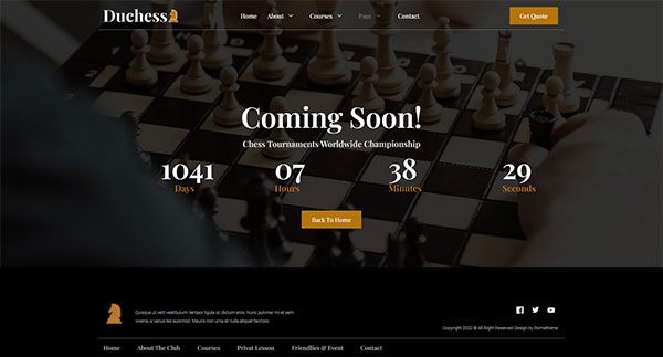 Duchess - Chess Club & Tournament Elementor Template Kit by Rometheme